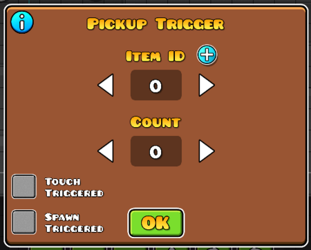 Pickup trigger - Geometry Dash Editor Wiki